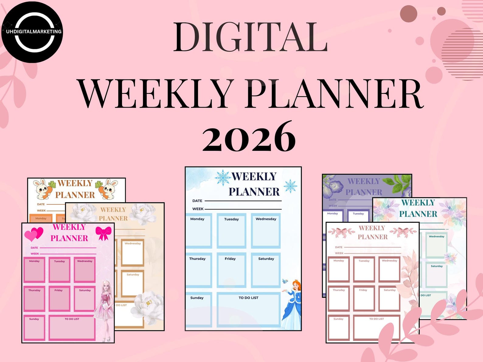 Weekly Planner 2026 | Editable Canva Planners |elegant Printable ...