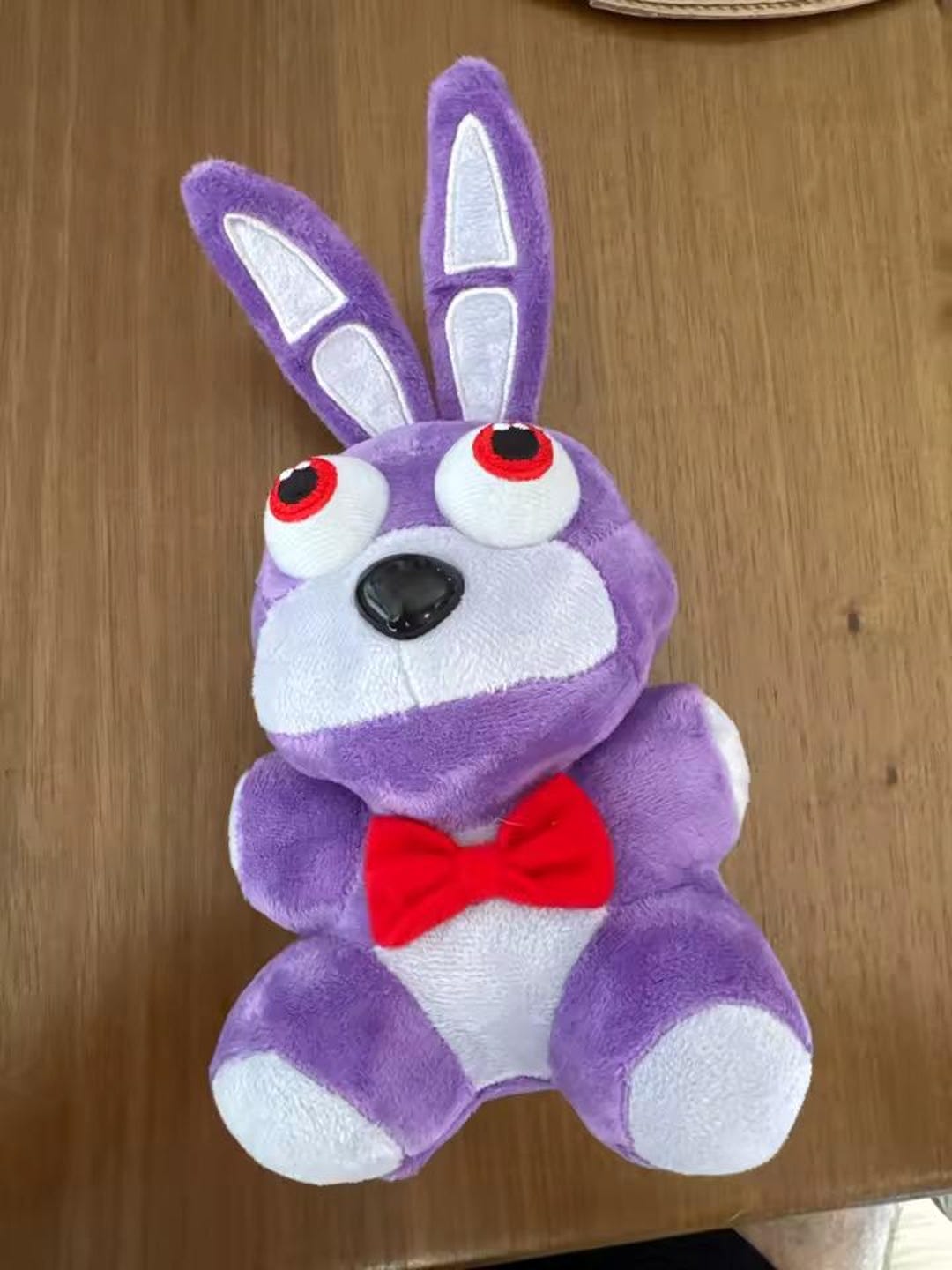 Purple Bunny Plush Toy With Red Bow Tie – Cute Soft Stuffed Animal ...