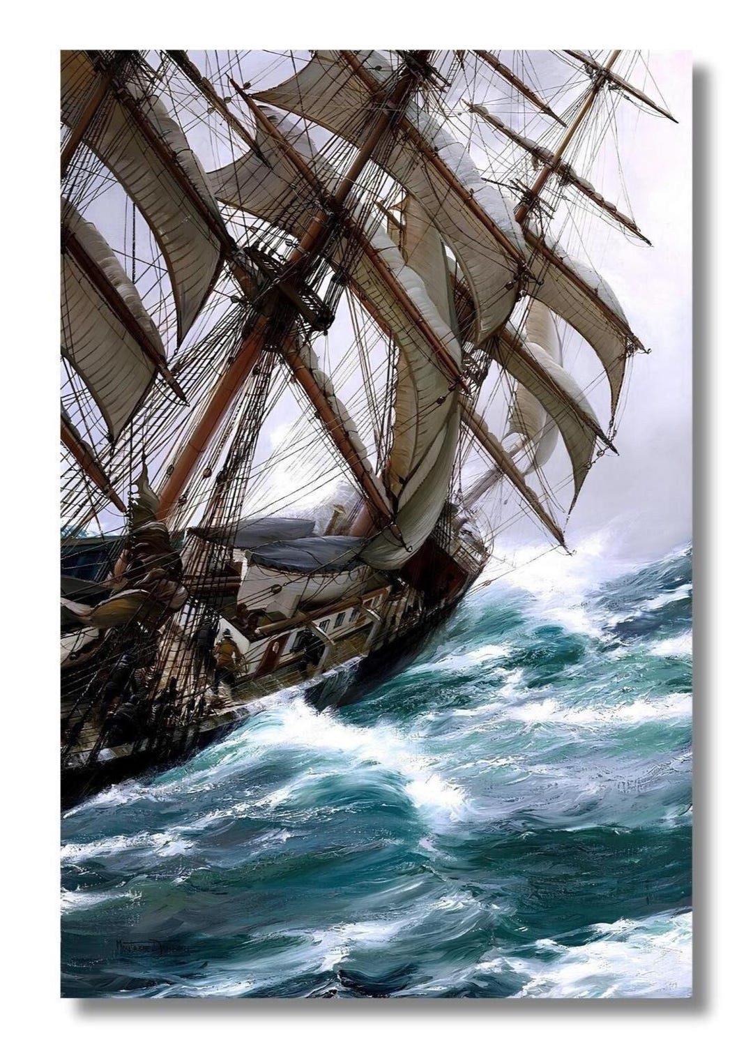 Wind in the Rigging by Montague Dawson Canvas Print, Wind in the ...