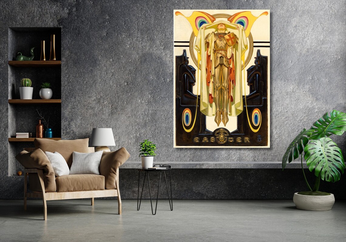 J.C. Leyendecker Easter Art Print, Golden Knight Art Deco Poster ...