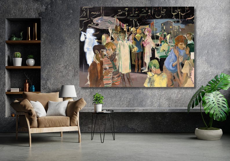Rooftop Party With Ghosts by Salman Toor Canvas Print | Salman Toor Art ...