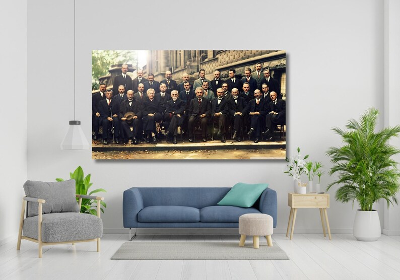 Solvay Conference 1927 Canvas Wall Art Names,heisenberg,bohr, Curie ...