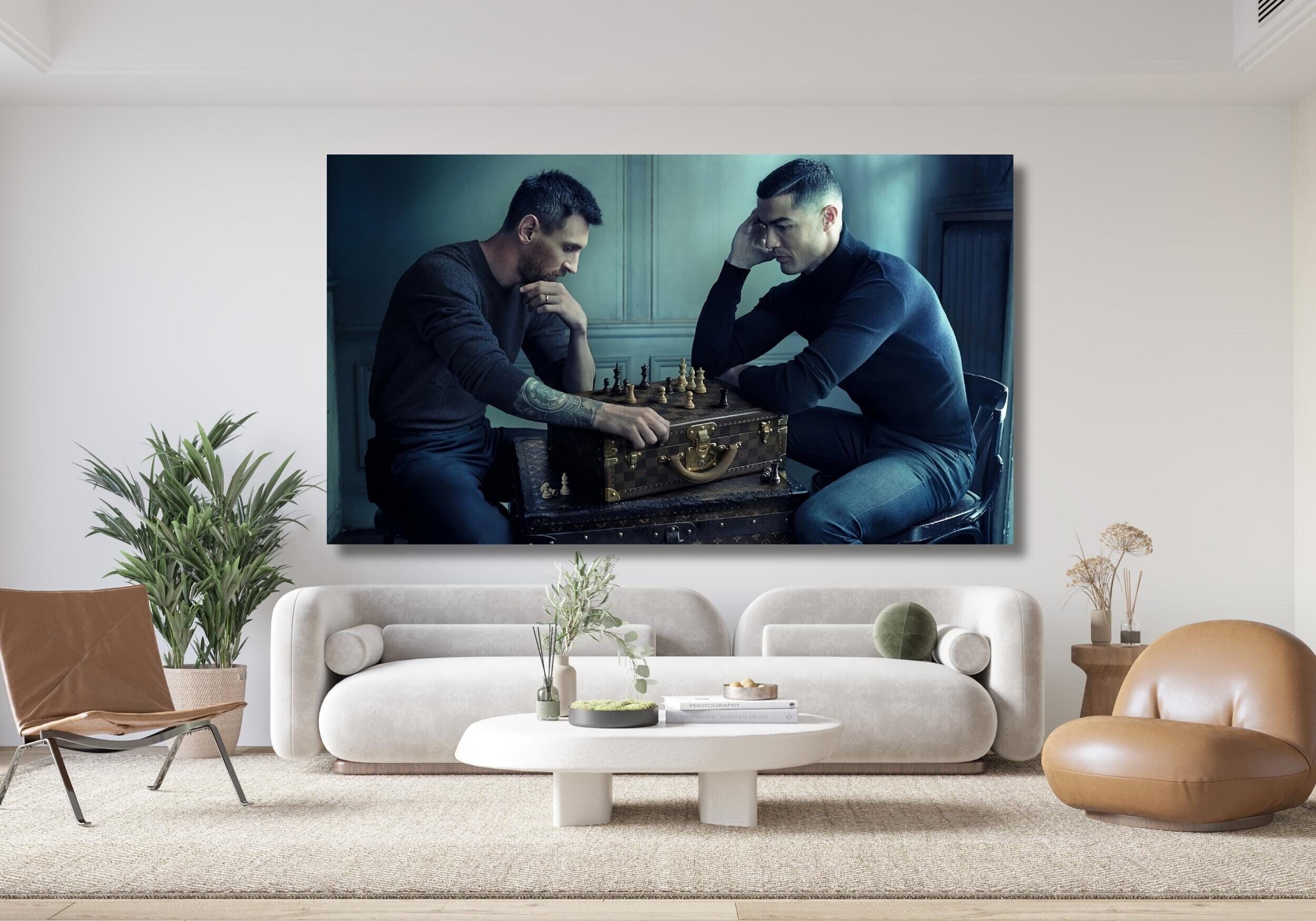 Lionel Messi Cristiano Ronaldo Chess Canvas Print,messi and Ronaldo's ...