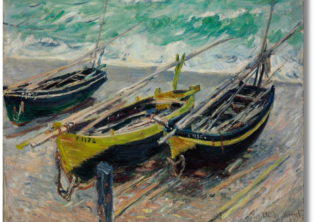 Three Fishing Boats by Claude Monet Canvas Print,claude Monet Poster ...