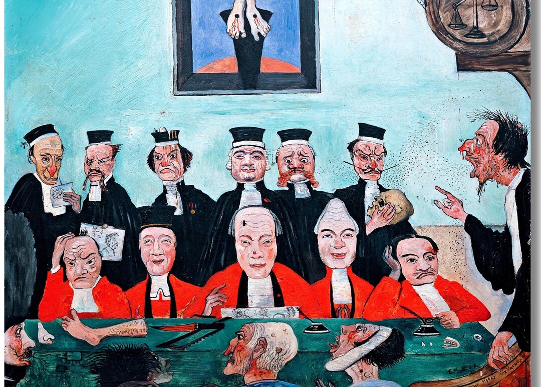 James Ensor Les Bons Juges 1891 Art Print, Satirical Masterpiece ...