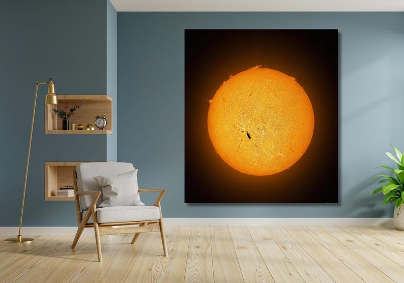 The Fall of Icarus Sun Poster - ISS Solar Transit Wall Art, Minimalist ...