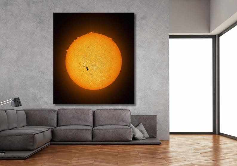 The Fall of Icarus Sun Poster - ISS Solar Transit Wall Art, Minimalist ...