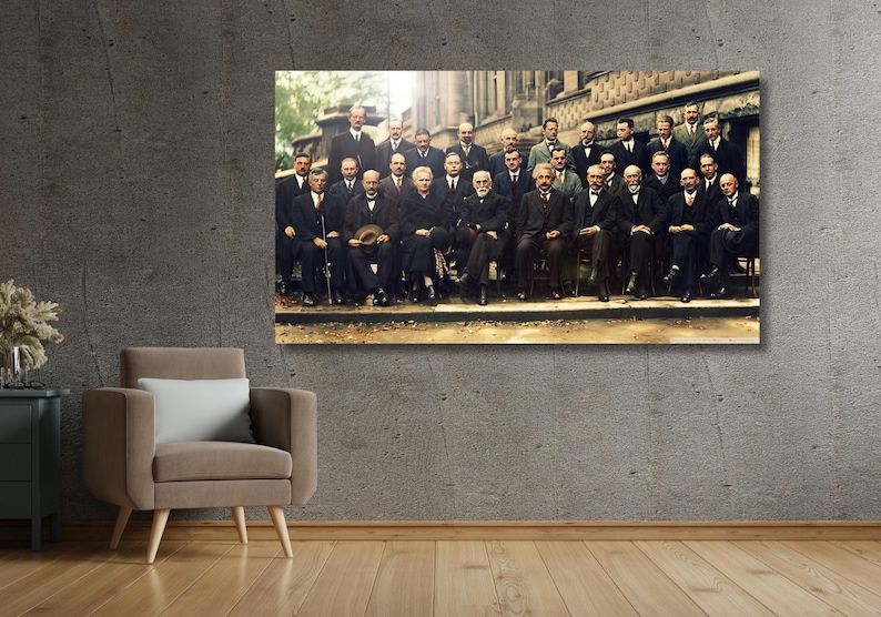Solvay Conference 1927 Canvas Wall Art Names,heisenberg,bohr, Curie ...
