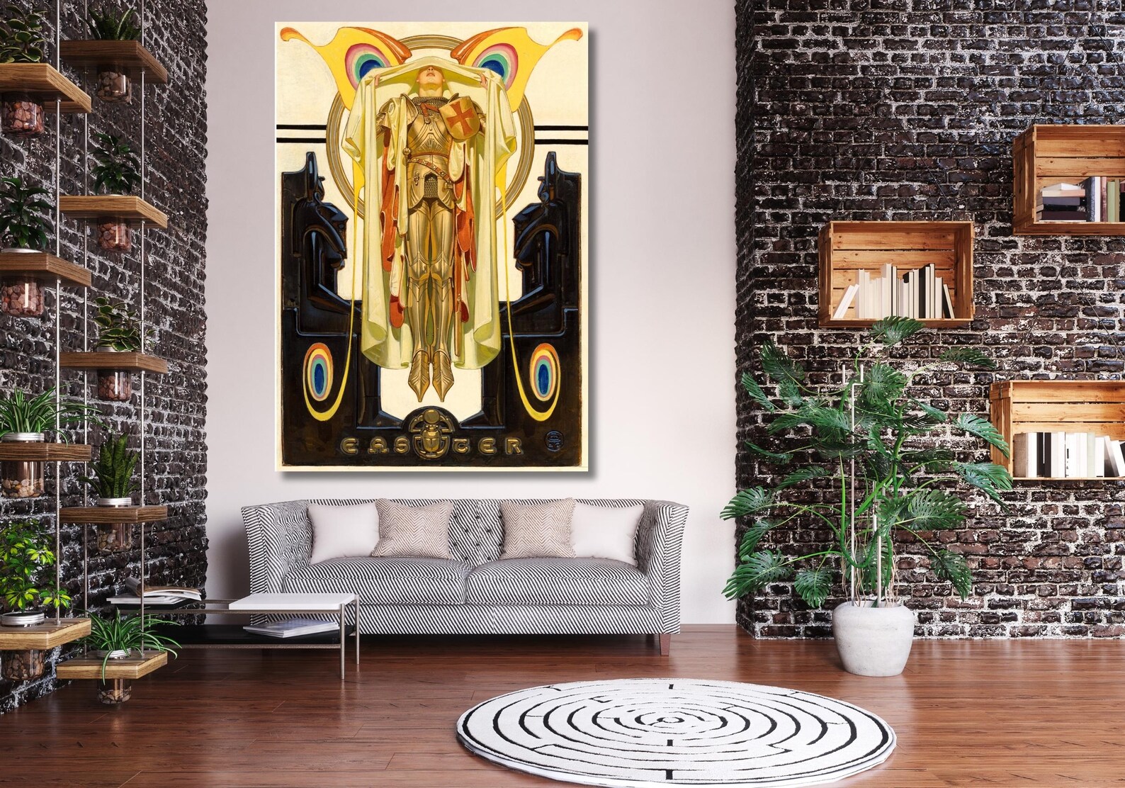 J.C. Leyendecker Easter Art Print, Golden Knight Art Deco Poster ...