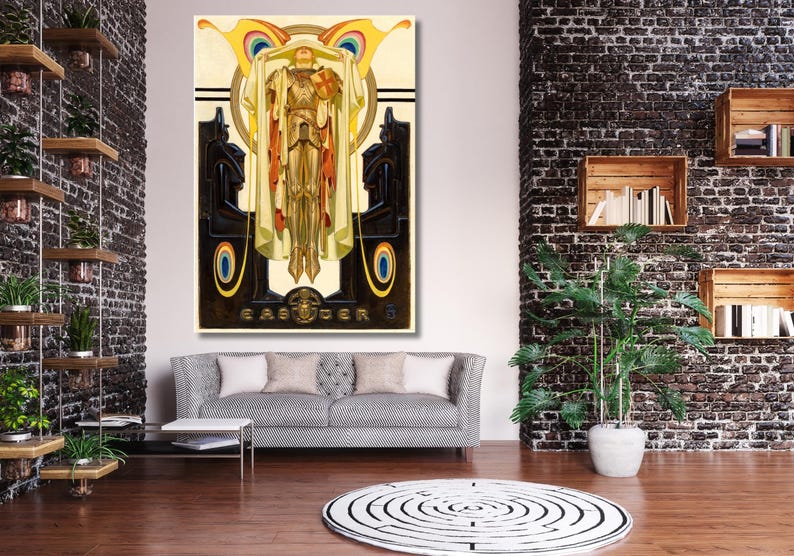 J.C. Leyendecker Easter Art Print, Golden Knight Art Deco Poster ...