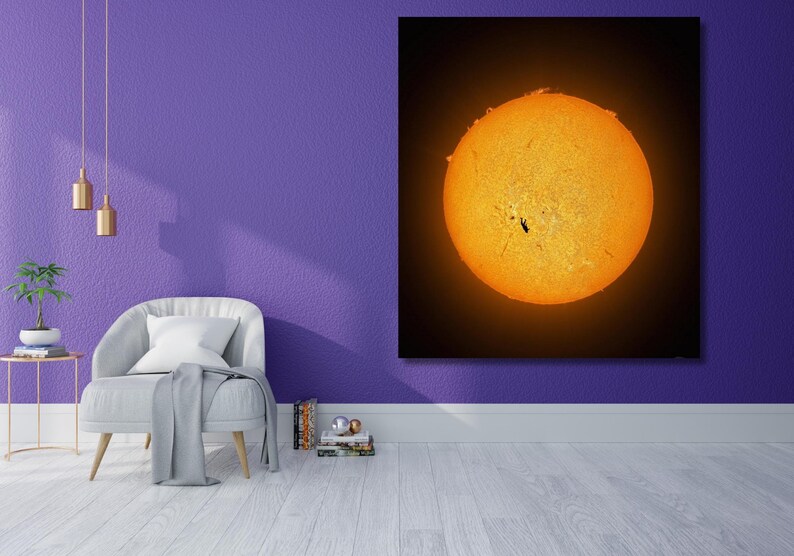 The Fall of Icarus Sun Poster - ISS Solar Transit Wall Art, Minimalist ...