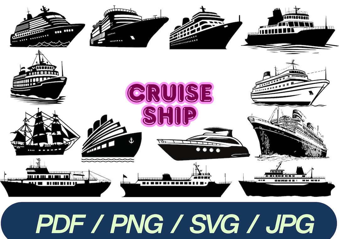 Cruise Ship SVG Bundle | Yacht & Ocean Liner Clipart (instant Download ...