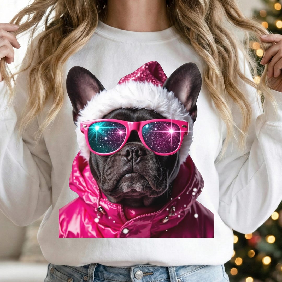 French Bulldog Christmas Shirt PNG, Cool Retro Frenchie Sublimation ...