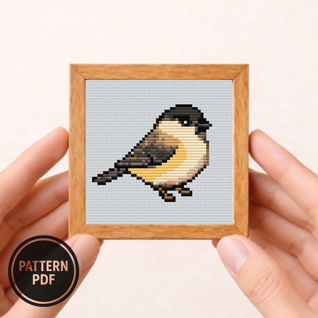 Chickadee Mini Cross Stitch Pattern | Bird Xstitch PDF - Etsy