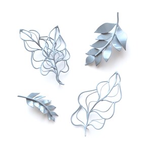 Organic Line, Leaf Brooch Powder Coat in Dark Grey, Nature Inspired ...