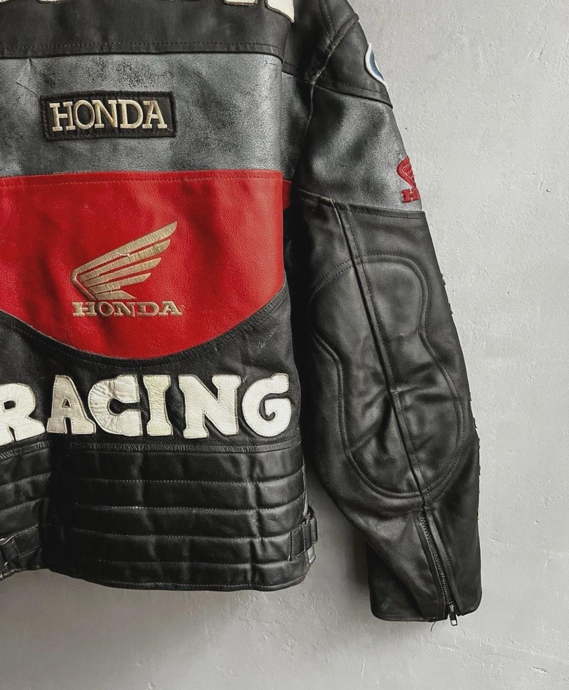 Honda Racing Motorbike Cowhide Leather Jacket Vintage Honda Motorcycle ...