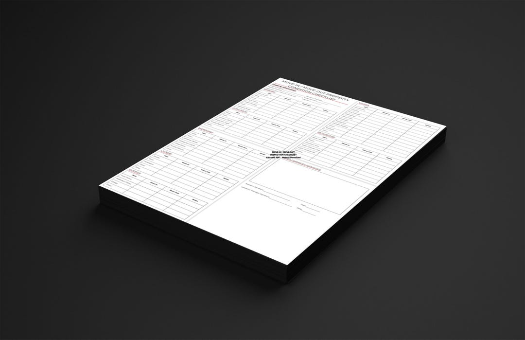 Rental Property Inspection Checklist | Move in Move Out Form | Editable ...