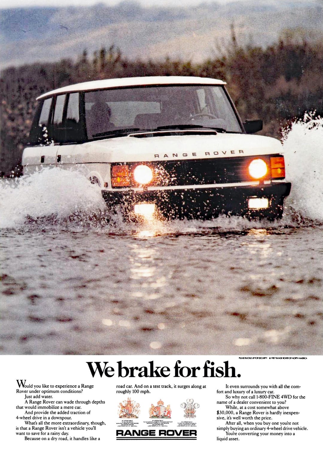 Advert Poster A4 Range Rover " WE Brake for Fish" - Etsy