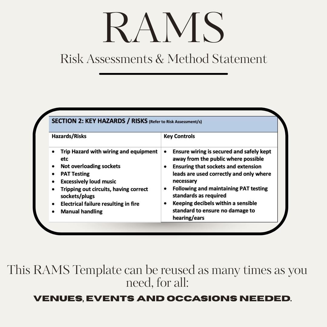 Editable RAMS Template – Risk Assessment & Method Statement (word ...