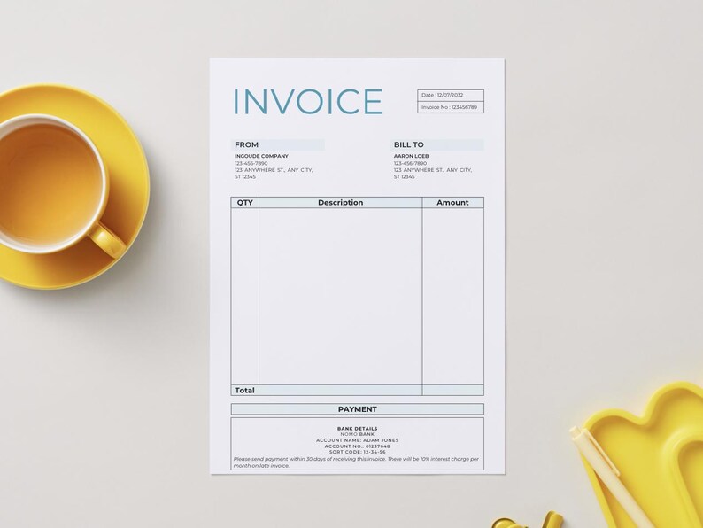 Editable Invoice Templates, Canva Design, UK (GBP) (digital Download ...