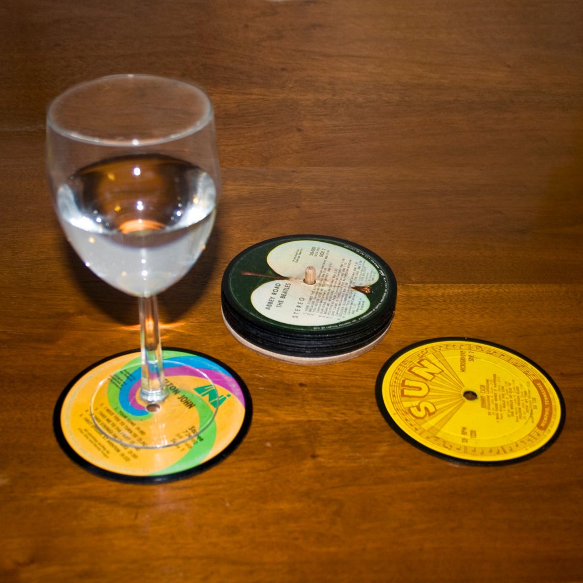 10 Vinyl Record Coasters AND Holder (random Set) - Etsy