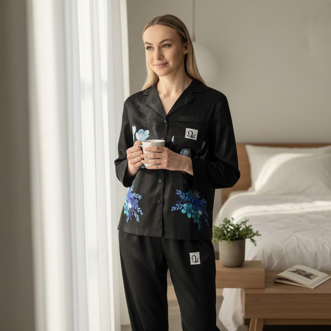 Women's Satin Pyjamas • Floral Set • Chic and Comfortable Nightwear - Etsy