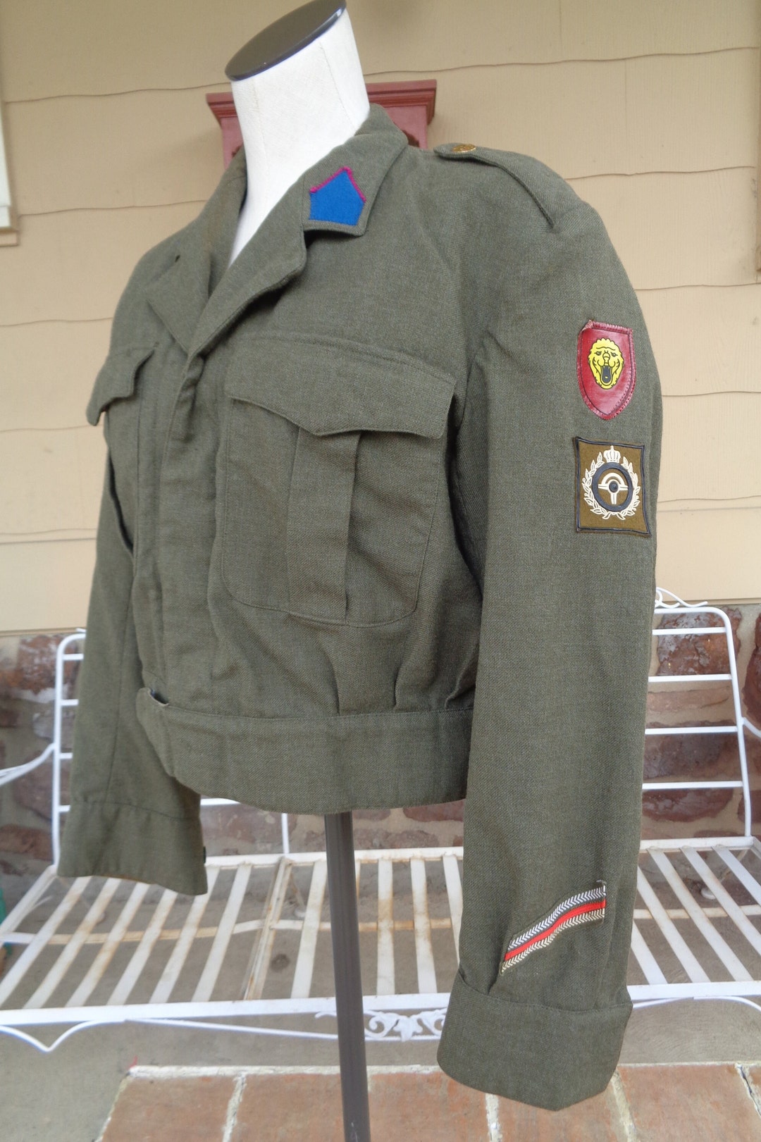 Vintage Military Jacket Bomber Post WW11 Patches Keystone Pennsylvania ...