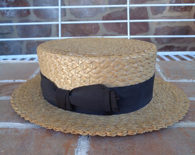 Antique Men's Straw Boater Hat 1920's Adam Millinery Accessories ...