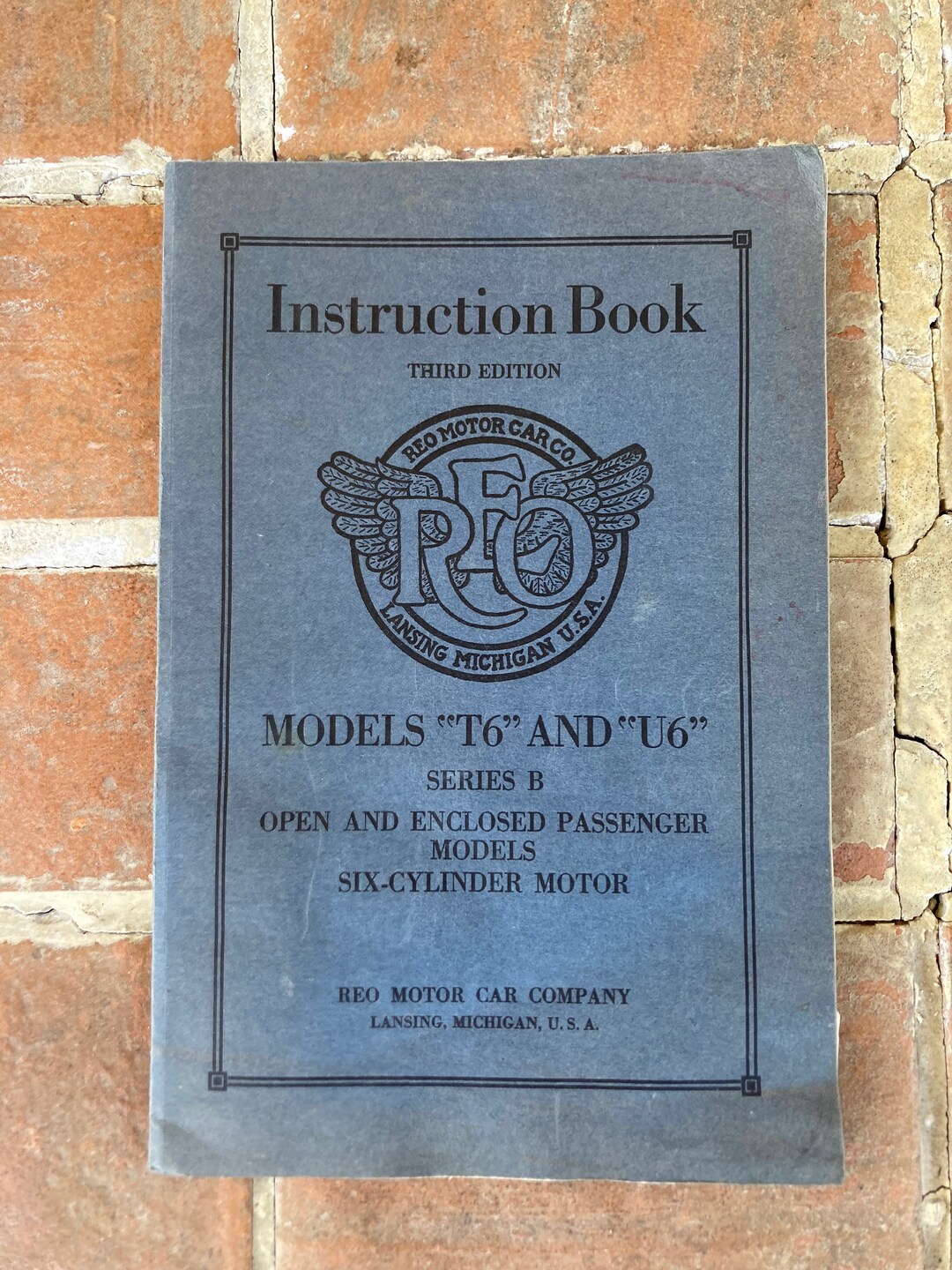 Antique Instruction Manual Book REO Motorcar Model T6 & U6 Series B ...