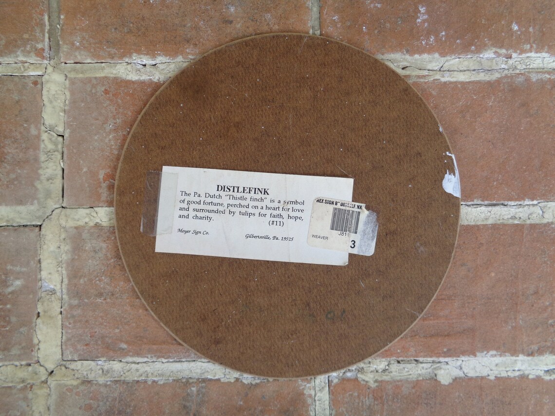 Vintage Pennsylvania Dutch Hex Sign Distelfink Happiness - Etsy