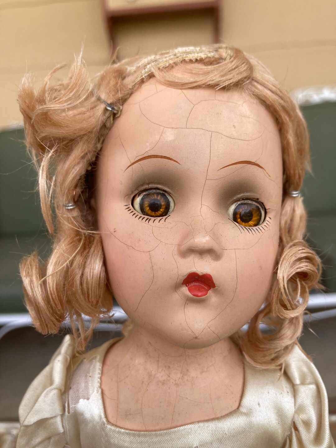 Vintage Madame Alexander Doll Wendy Ann Bride Bridal 1940's Creepy ...