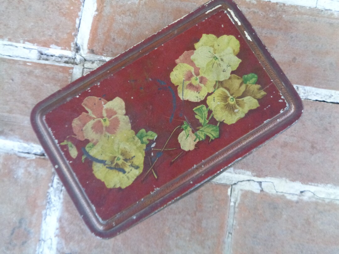 Antique Candy Tin Loft New York Flowers Pansies 1 Lb. Decorative Box - Etsy