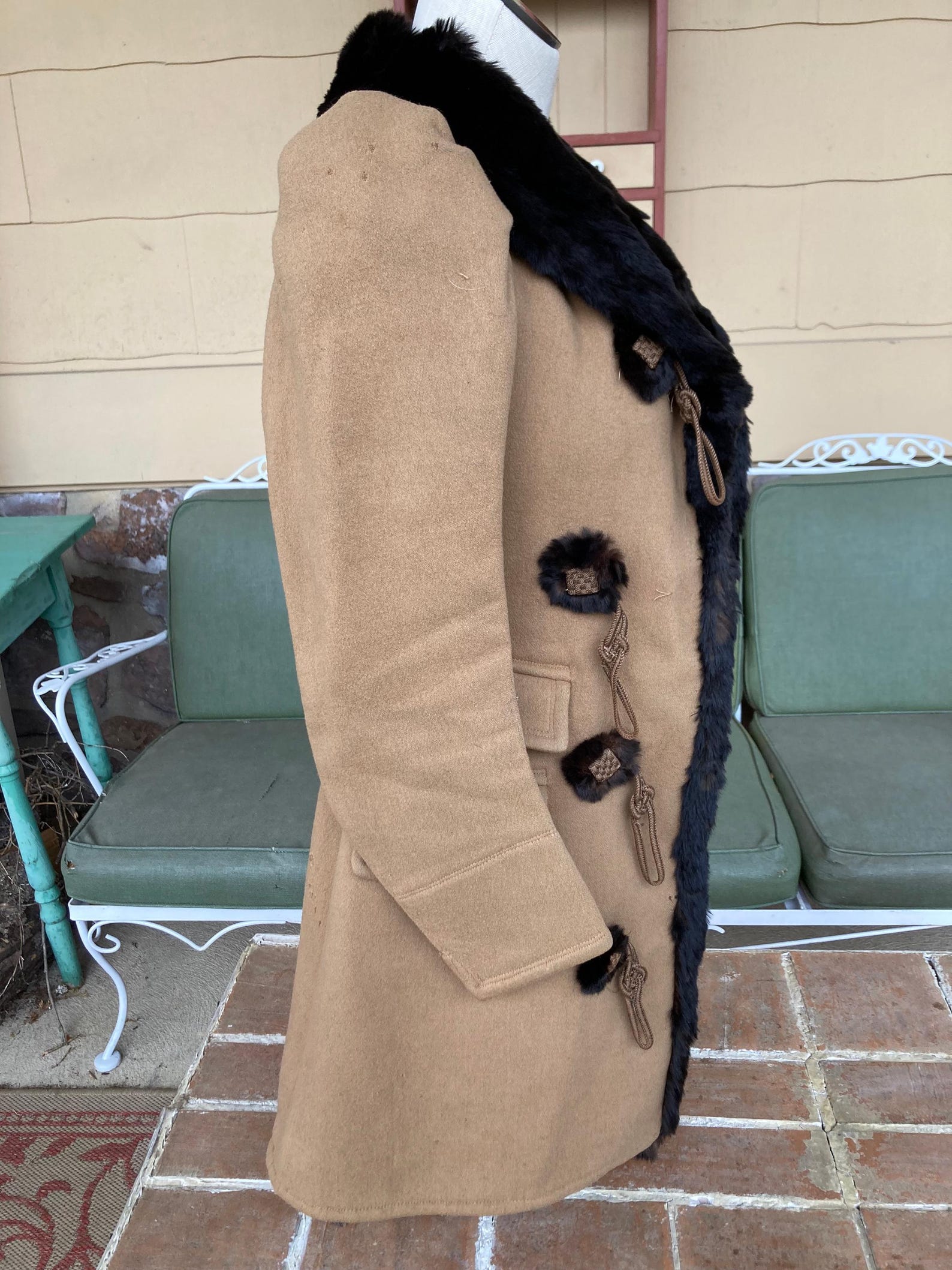 Vintage Women's Original Coat Fur Wool Textiles Early Winter Victorian ...