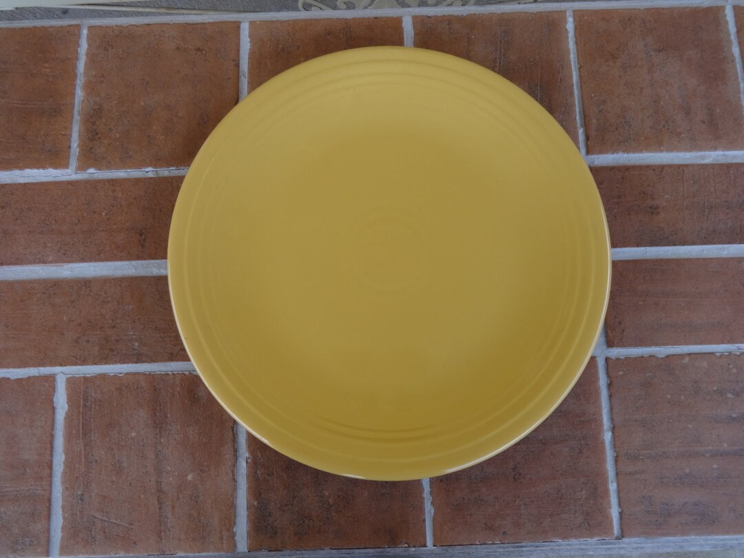 Vintage Chop Plate Fiesta Yellow Platter Harlequin 14 1/2" Retro ...