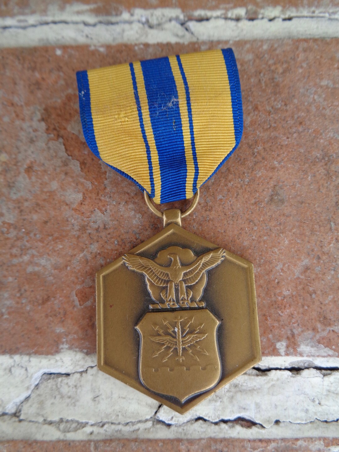 Vintage Bronze Medal Badge WW11 Military Merit Ribbon - Etsy