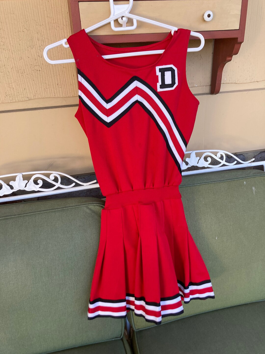Vintage Cheerleading Uniform 1990's Red White Youth Size 14 Costume ...