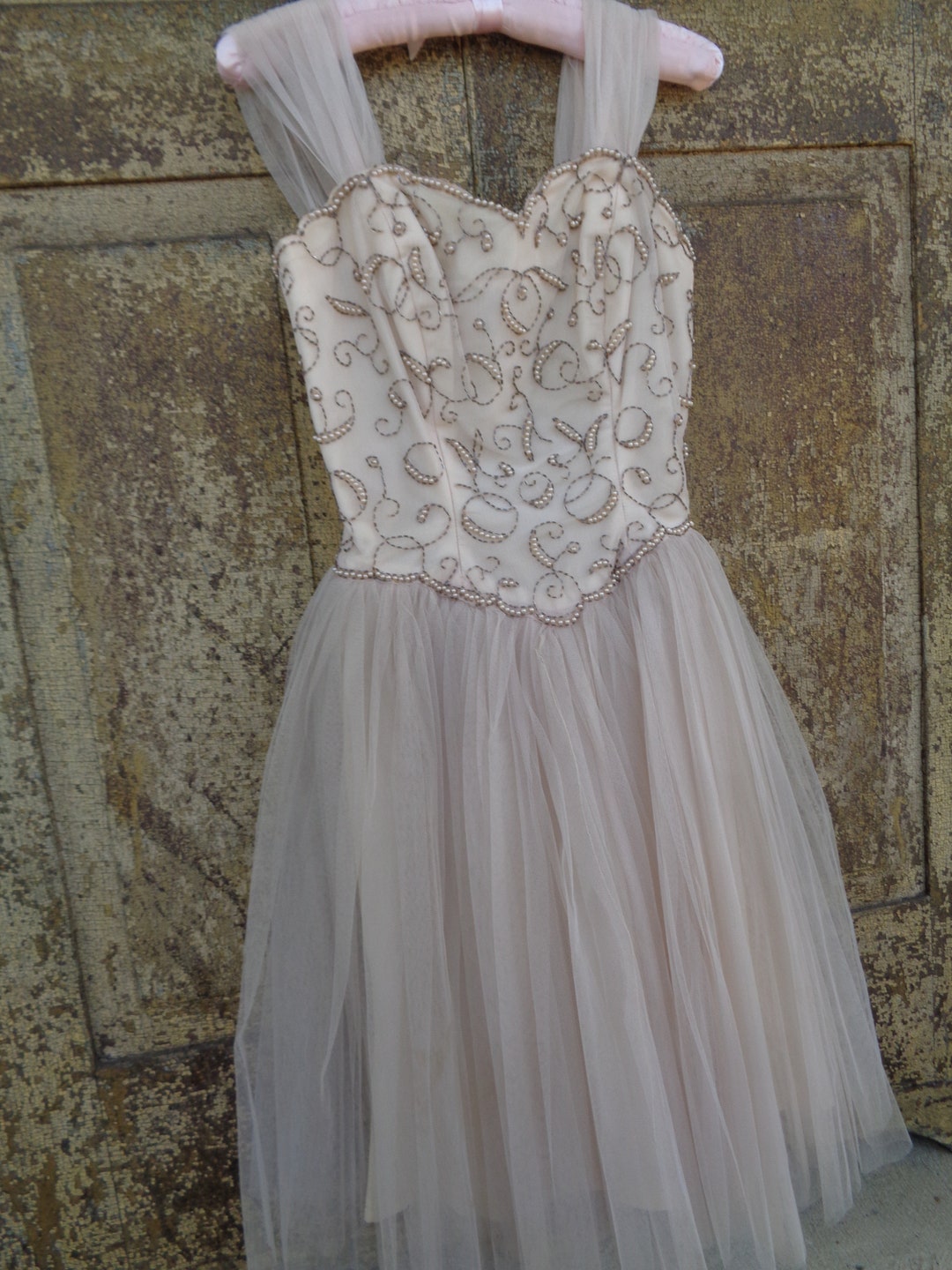 Vintage Original 1950's Prom Dress Tulle Cupcake Ballerina Cocktail ...