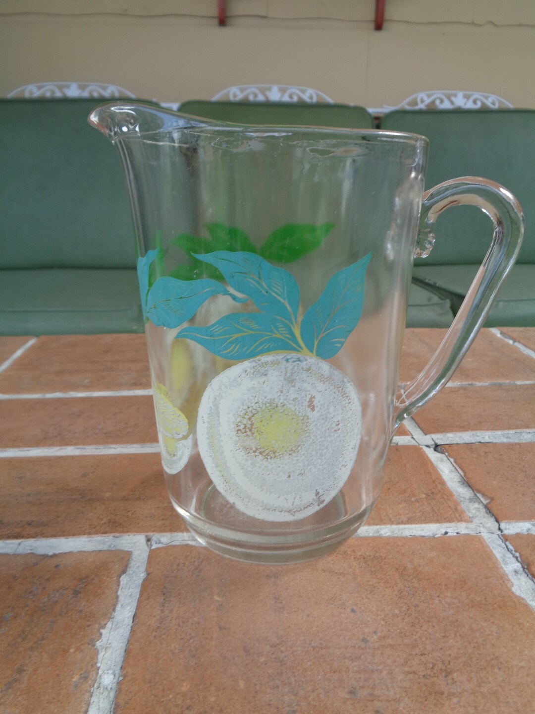 Vintage Pitcher Lemons Lemonade Swanky Swig Peanut Butter Glass 1940-50 ...