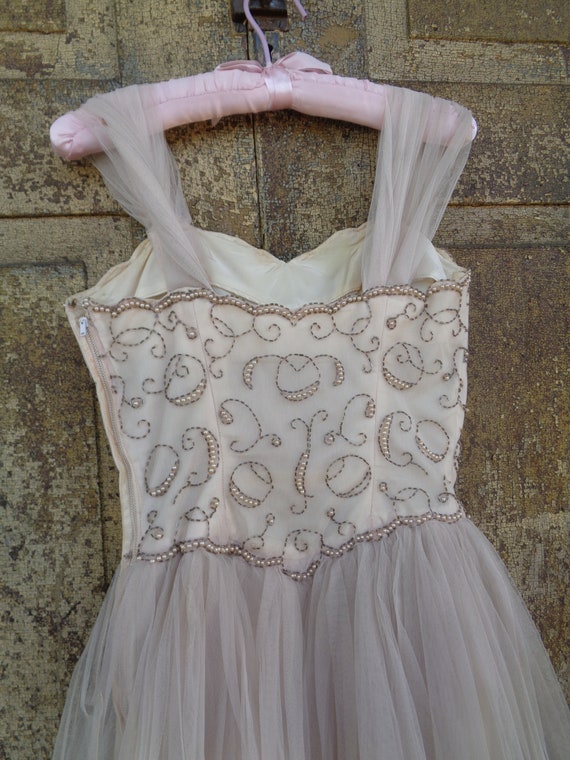 vintage original 1950's prom dress tulle cupcake ball… - Gem