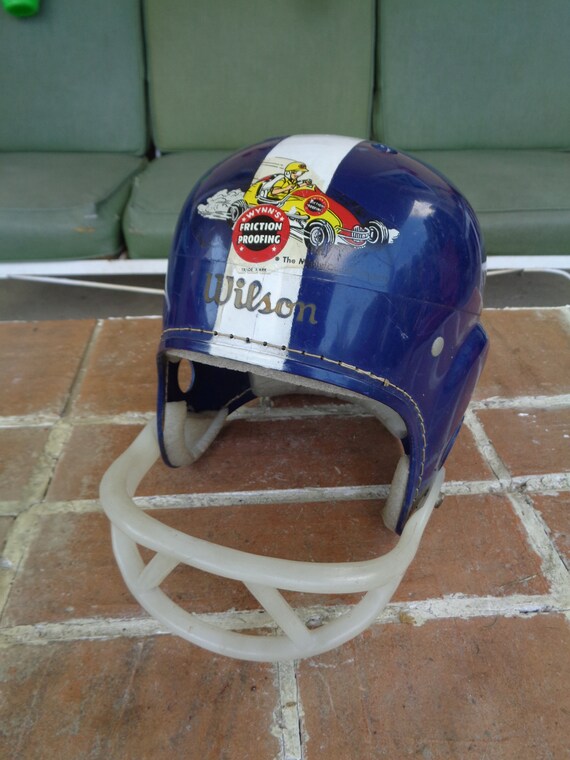 Vintage 1950's Wilson Football Helmet Blue Racing - Etsy