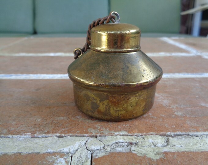 Antique Brass Kerosene Light Lamp Italy Traveling Religious Small ...