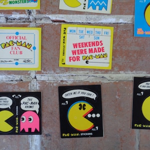 Lot of 17, Vintage Pac Man Stickers 1980 Fleer Midway Collectible Ms ...