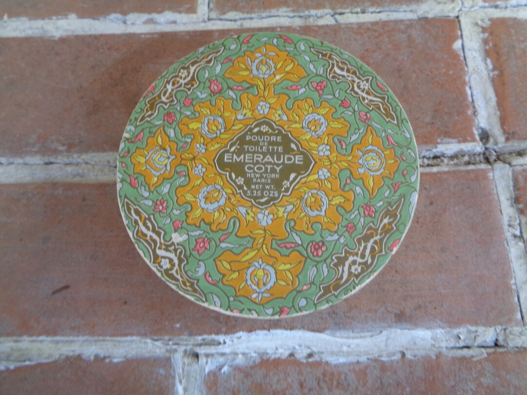 Vintage Emeraude COTY Dusting Powder Box ART DECO New York Paris ...