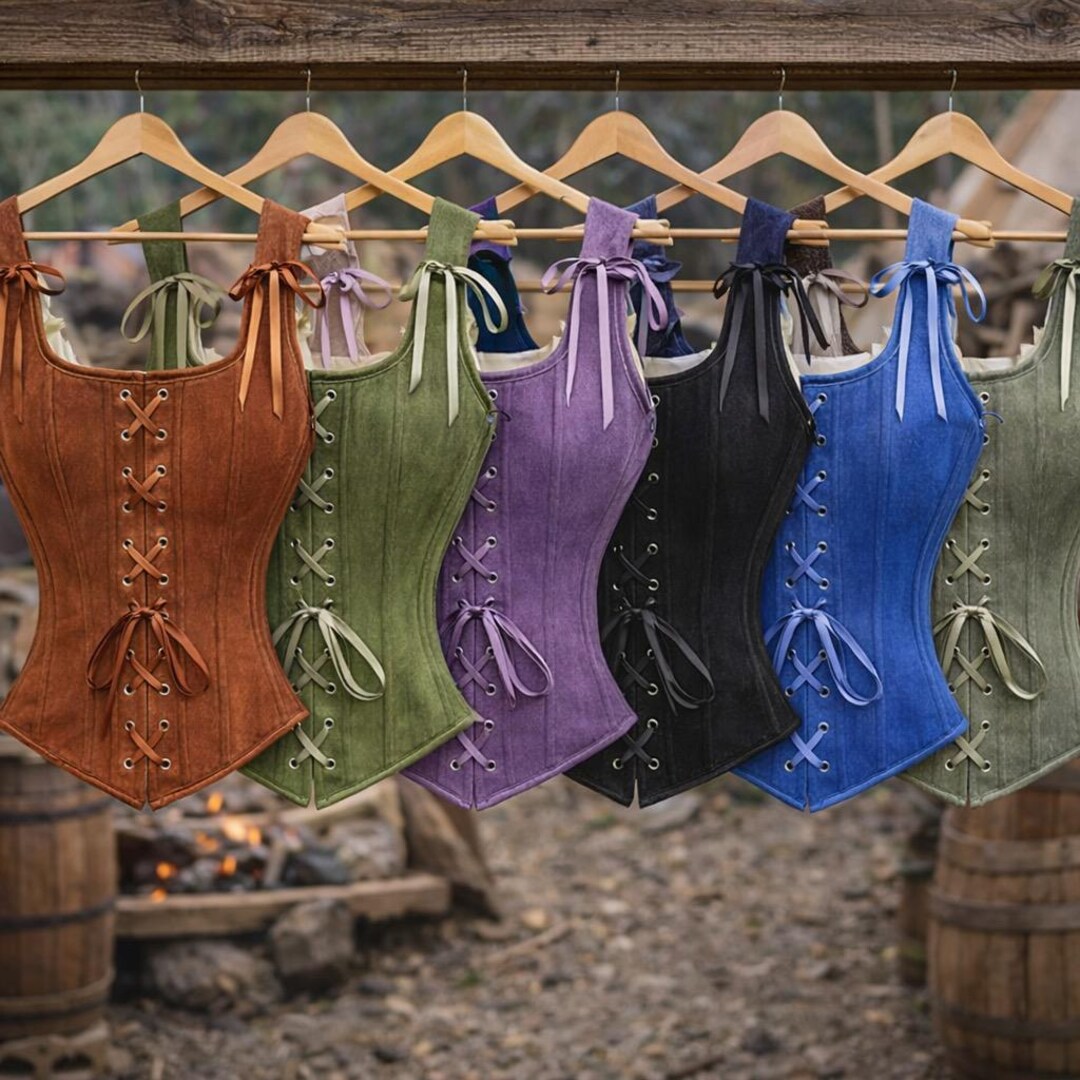 Medieval Lace up Corset for Women – Viking Costume Tunic Vest ...