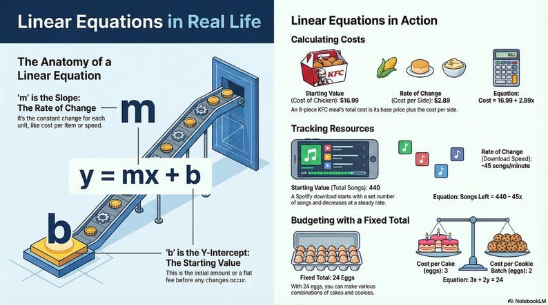 Set of Laminated Infographic Images Covering Quadratic and Exponential ...