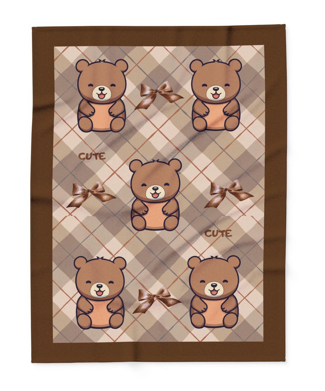 Teddy Bear Fleece Blanket, Plaid Nursery Throw - Etsy
