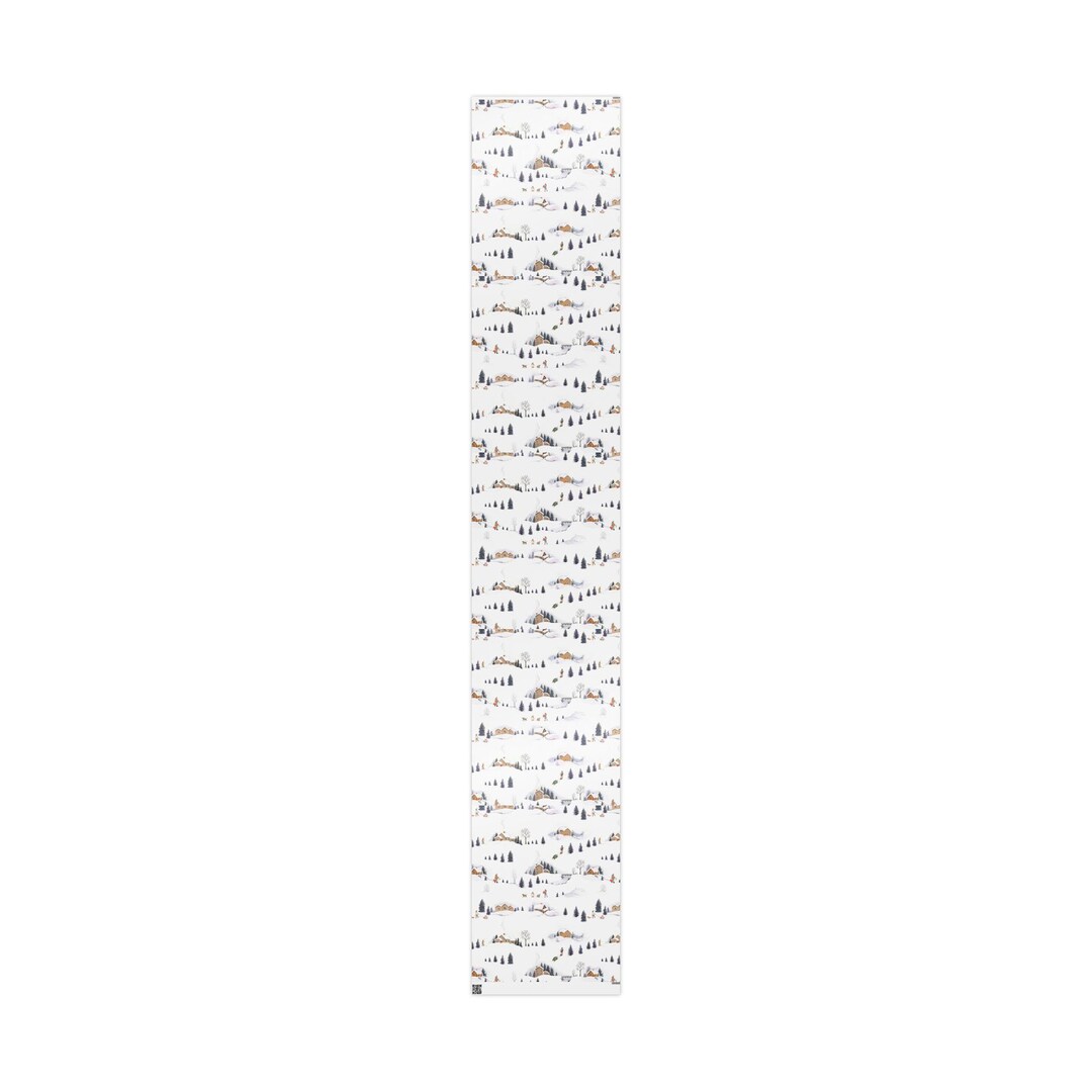 Winter Ski Village Wrapping Paper | Skiing Mountain Holiday Pattern - Etsy
