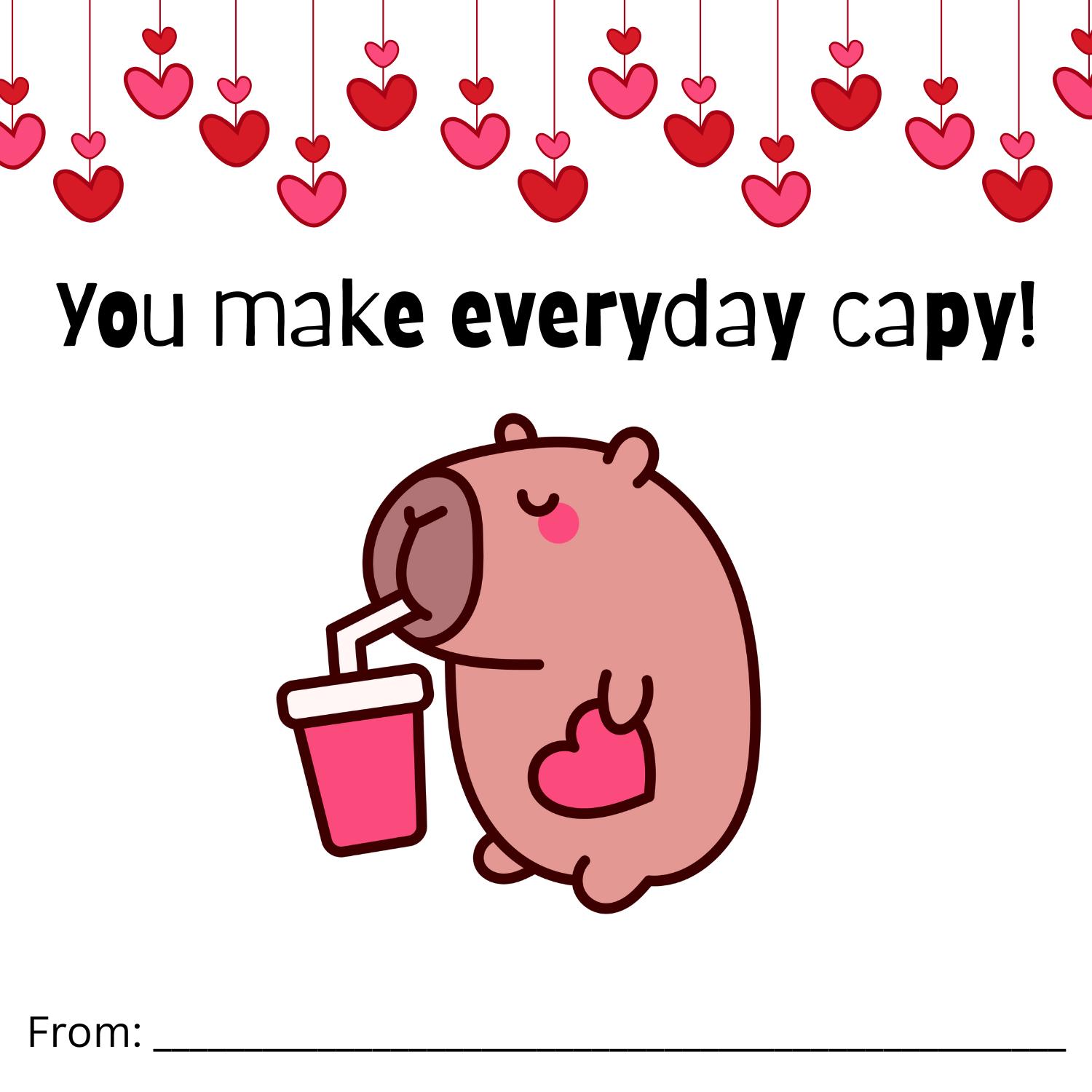Capy Valentine's Day Cards - Etsy