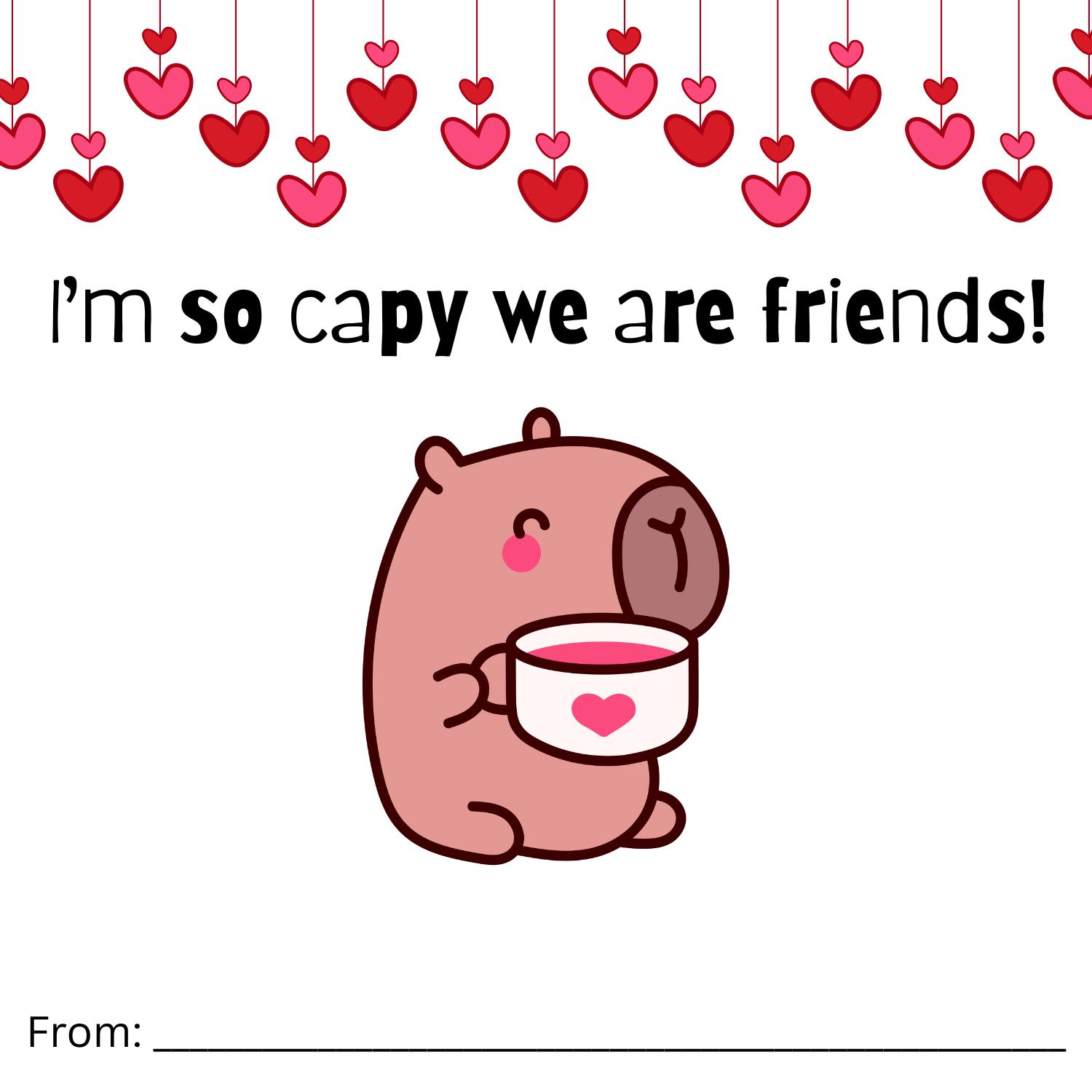 Capy Valentine's Day Cards - Etsy