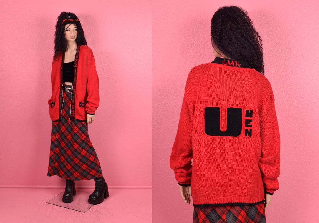 Vintage 90s UMEN Cardigan Sweater/ Gender-neutral Large/ 1990s - Etsy